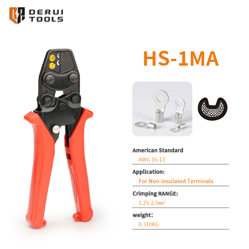 HS-1MA crimping tool for Non-Insulated Terminals - Deruitools Cable ...