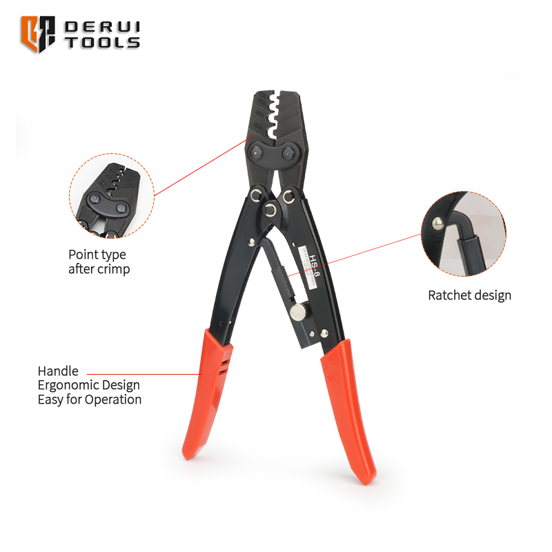 HS-8 crimping tool for non-Insulated terminals（point type） - Deruitools ...