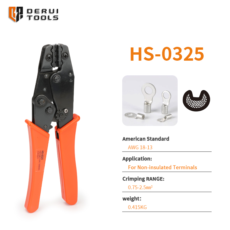 HS-0325 crimping tool for non-insulated terminal - Deruitools Cable ...