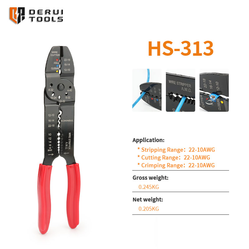 HS-313 Multi -functional crimping tool - Deruitools Cable Cutter ...